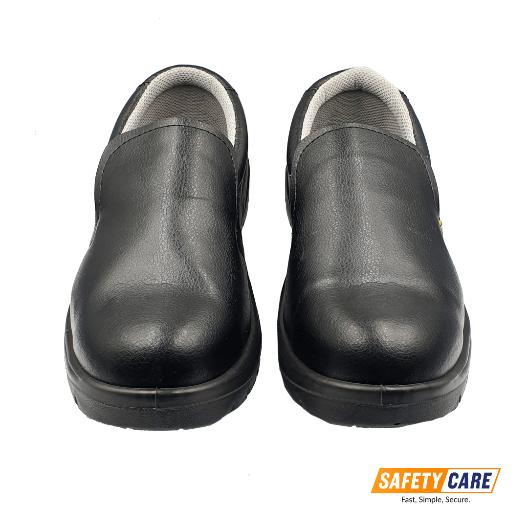 +PLUS Low Cut Slip On Safety Footwear- WHITE / BLACK - SafetyCare
